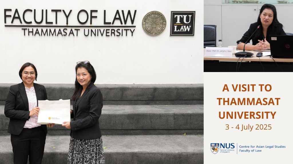 Visit by CALS Director to Thammasat University Faculty of Law for Academic Seminar and ...