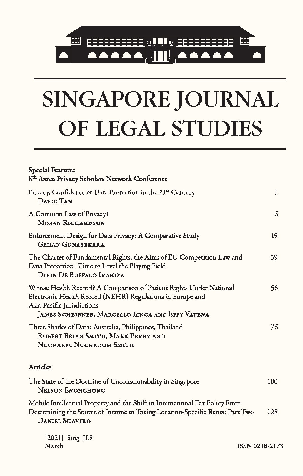 Overview - NUS Law Singapore Journal of Legal Studies